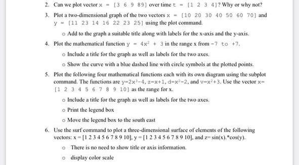 Solved a 2. Can we plot vector x = 13 6 9 89) over time t - | Chegg.com