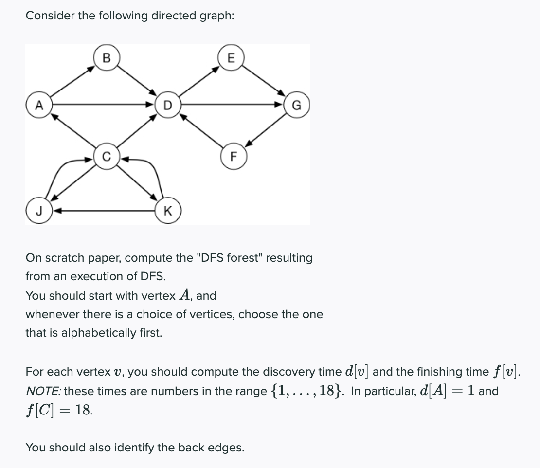 Solved Consider the following directed graph: On scratch | Chegg.com