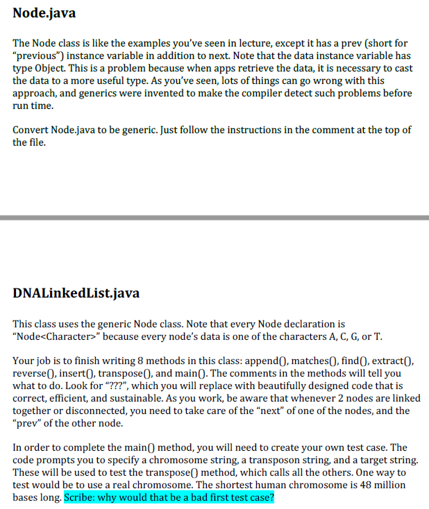 //DNALinkedList package linked; public class | Chegg.com