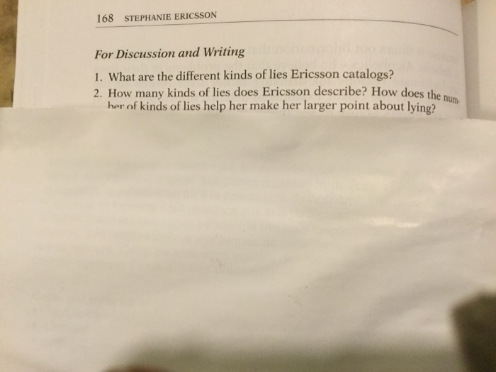 Solved 168 STEPHANIE ERICSSON For Discussion and Writing 1. | Chegg.com
