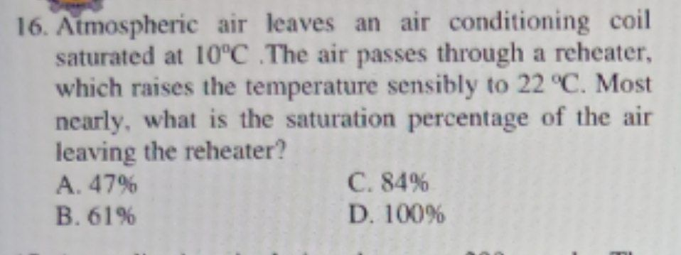 Solved AIRCONDITIONING Show complete solutions, formula | Chegg.com