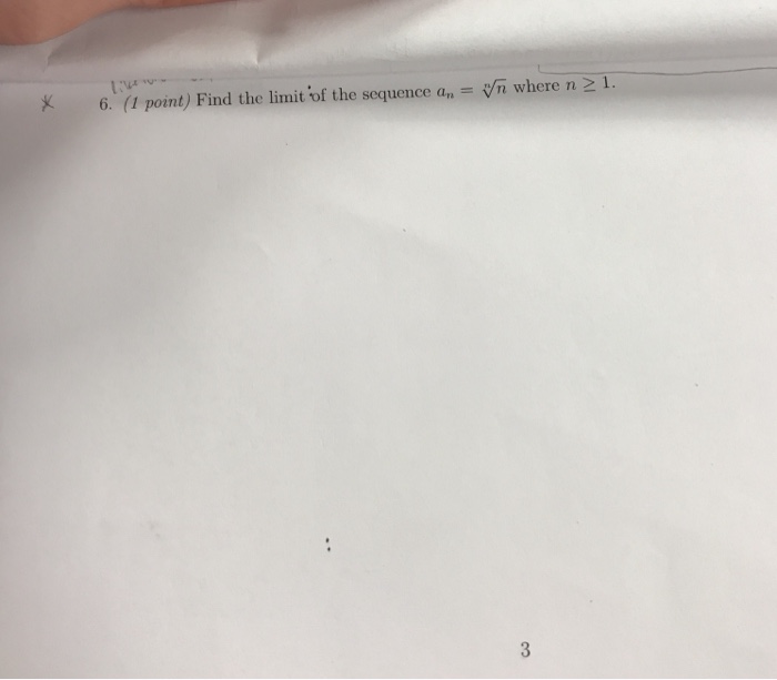 Solved 6. (1 point) Find the limit 'of the sequence a n | Chegg.com