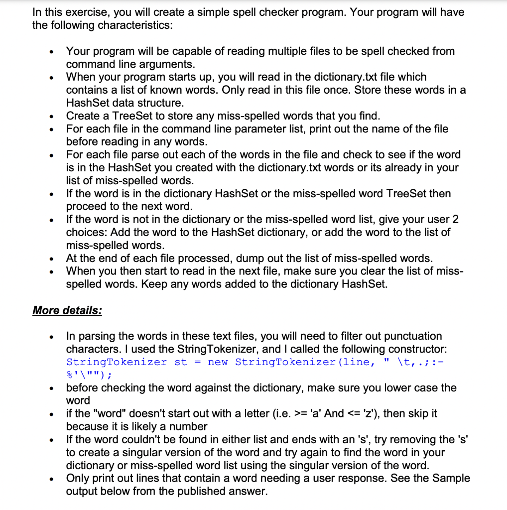 Solved In this exercise, you will create a simple spell | Chegg.com