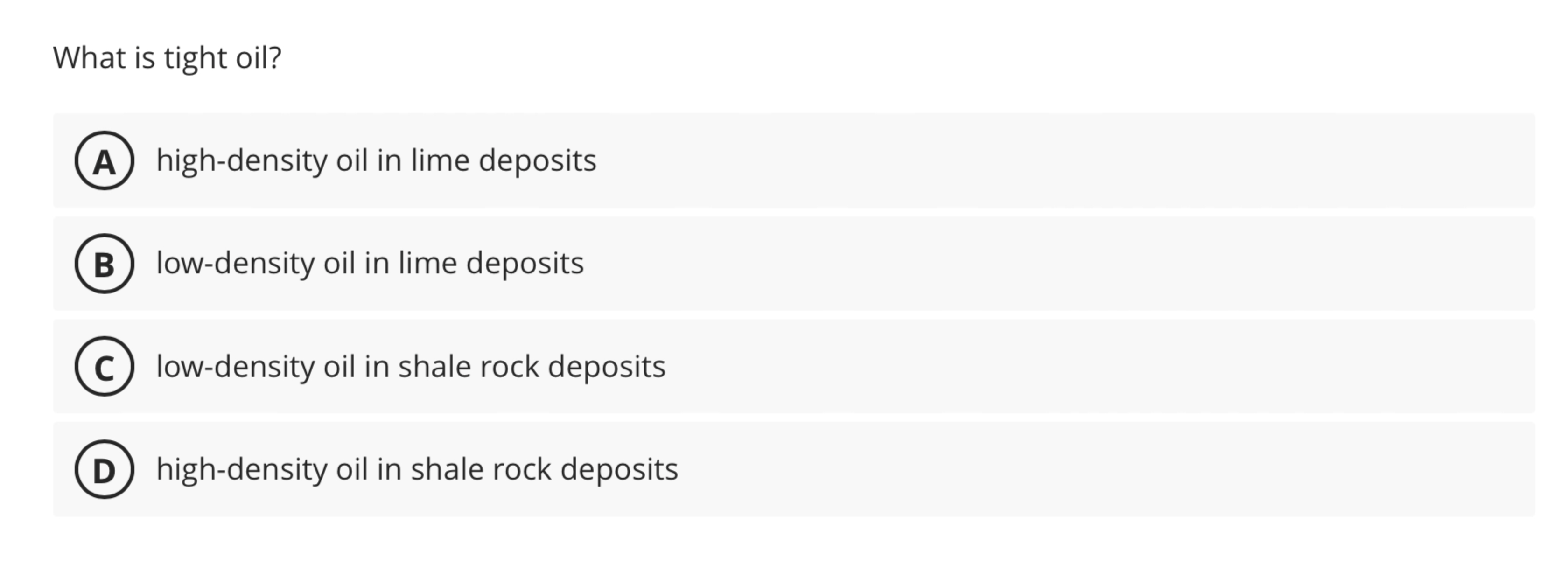 Solved What is tight oil?high-density oil in lime | Chegg.com