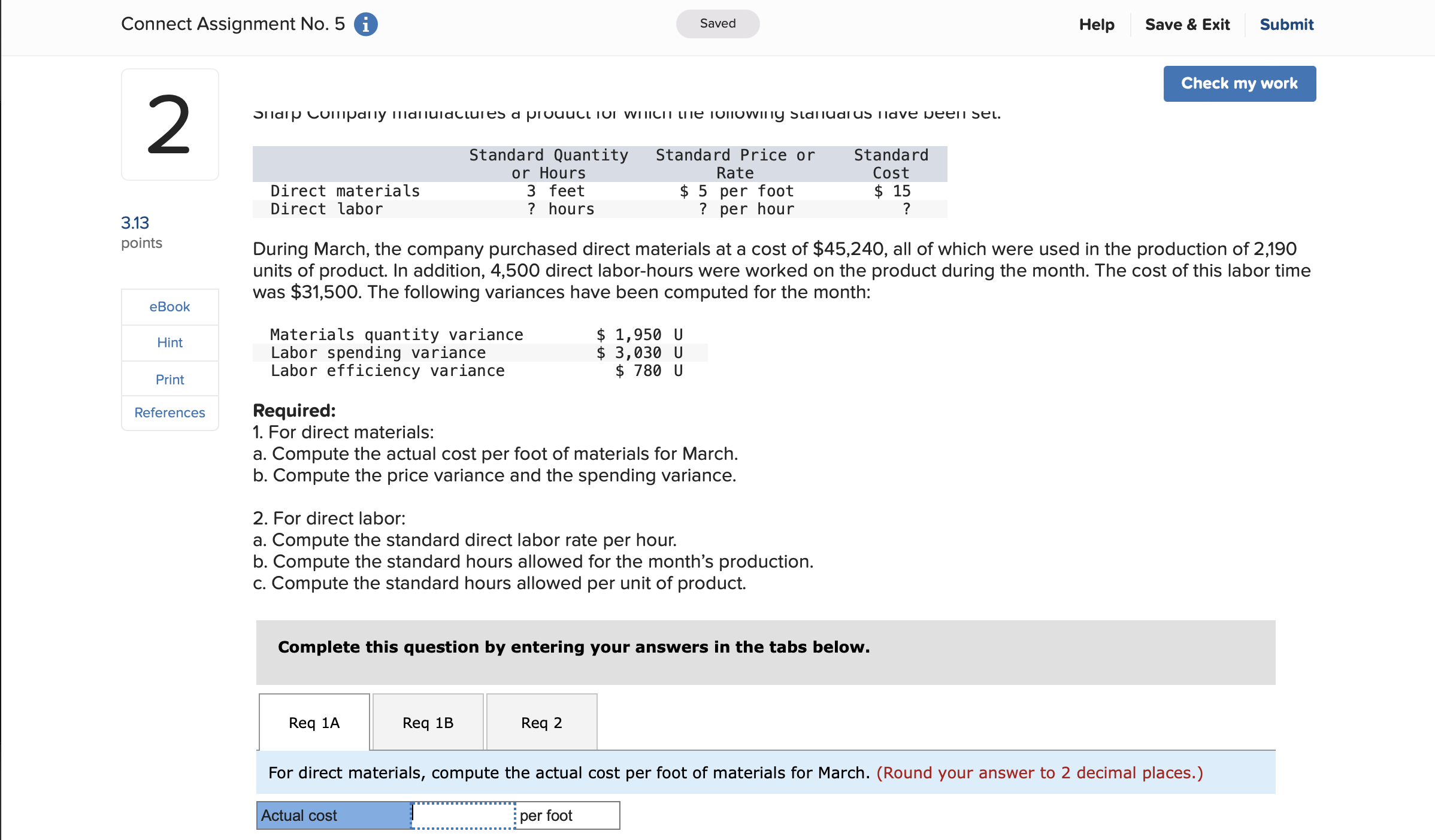 Solved Required:1. For direct materials:a. Compute the | Chegg.com