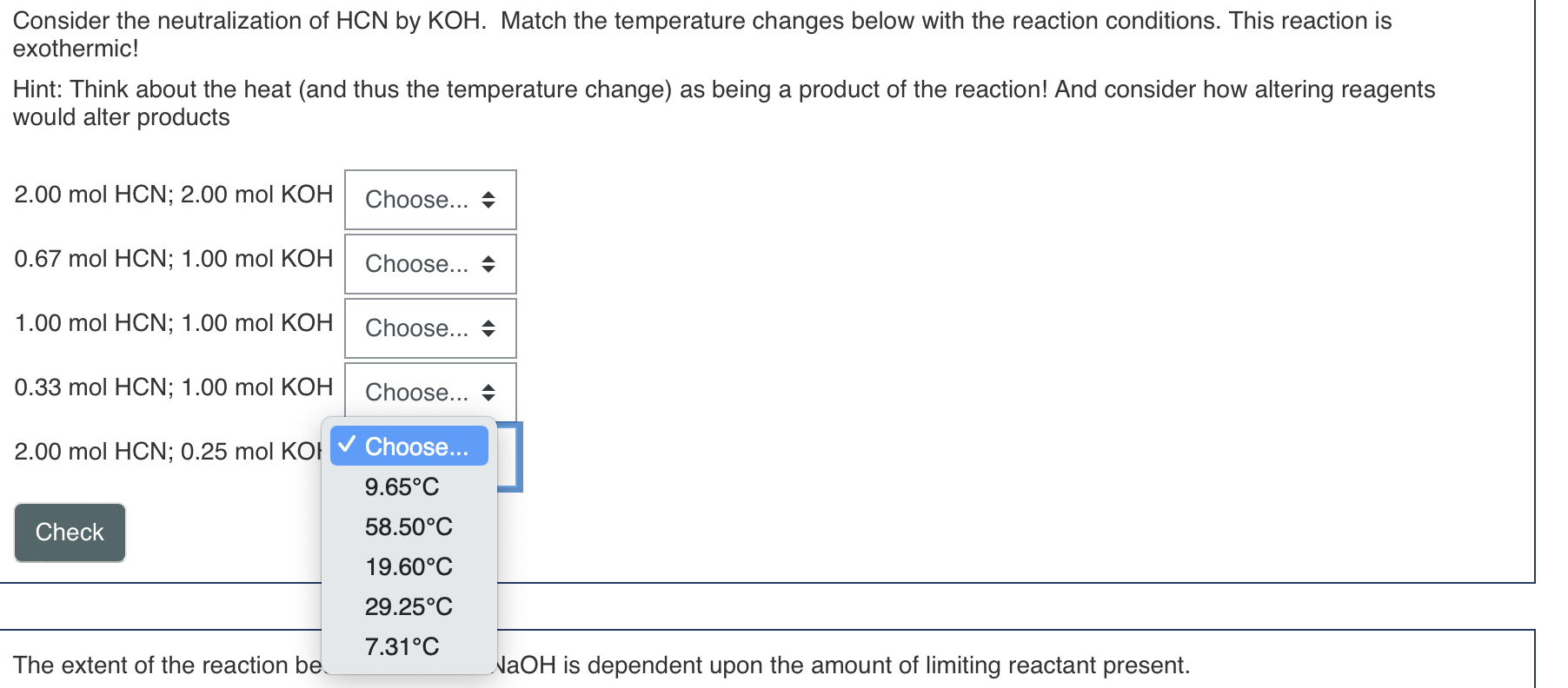 Solved Consider the neutralization of HCN by KOH. Match the | Chegg.com