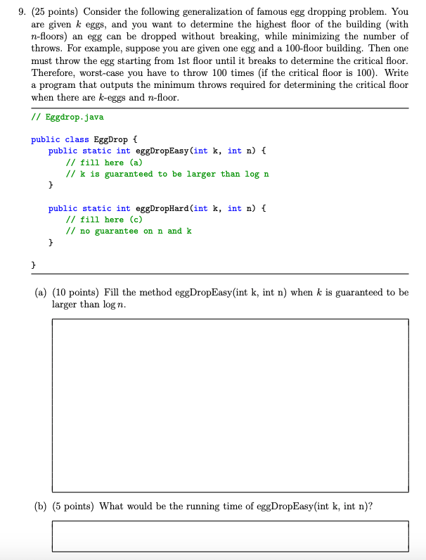 Solved 9. (25 points) Consider the following generalization | Chegg.com