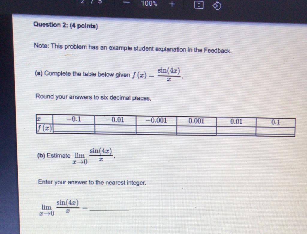 (a) Complete the table below given f(x)=xsin(4x). | Chegg.com
