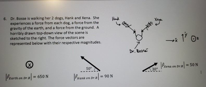 Solved 6. Dr. Bosse is walking her 2 dogs, Hank and Xena. | Chegg.com