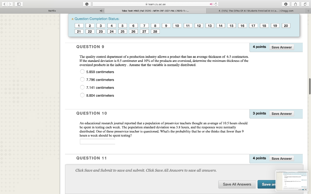 Solved D leam.mu.ac.be Netflix Take Test: HW3 Fall 2020 - | Chegg.com