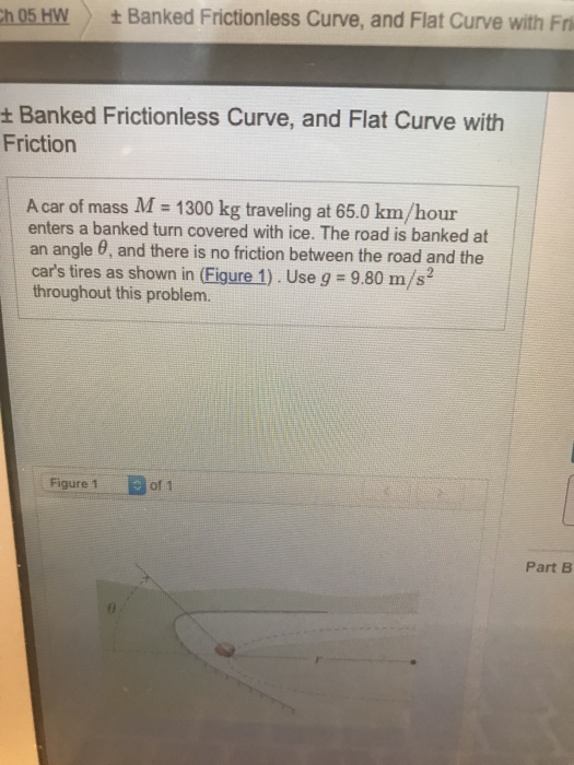 Solved h 05 HW t Banked Frictionless Curve, and Flat Curve | Chegg.com