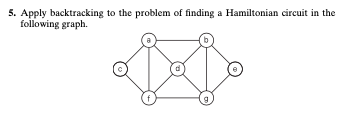 Solved 5. Apply backtracking to the problem of finding a | Chegg.com