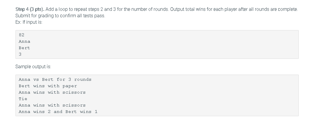 Solved 5.21 LAB*: Program: Rock Paper Scissors Program | Chegg.com