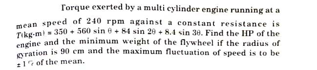 Solved Torque exerted by a multi cylinder engine running at | Chegg.com