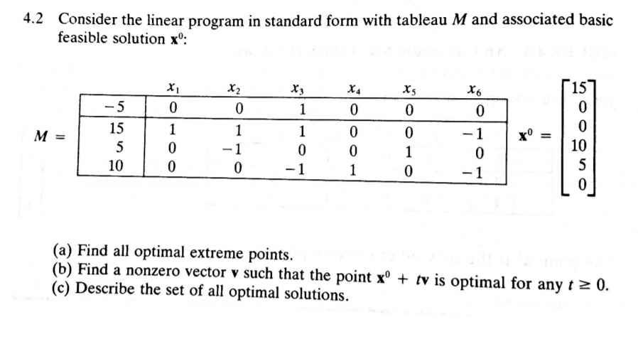 4.2 Consider the linear program in standard form with | Chegg.com
