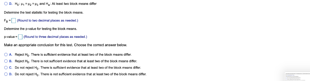 Solved Suppose an experiment utilizing a randomized block | Chegg.com