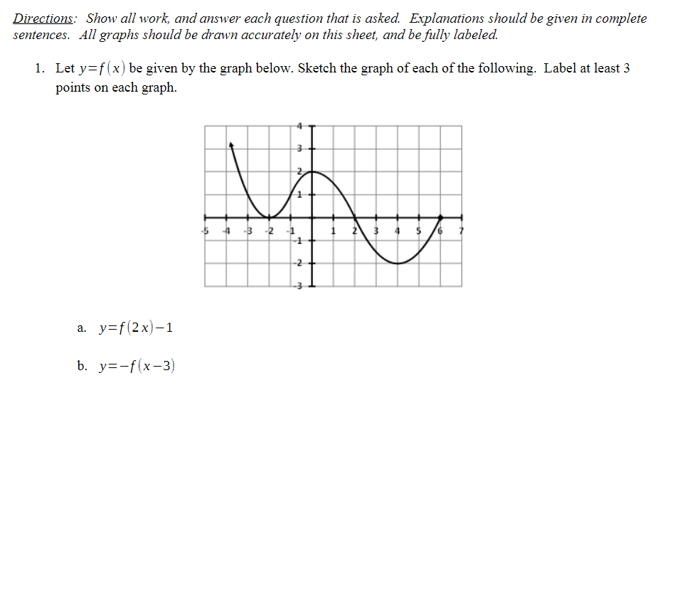 Solved Directions: Show all work, and answer each question | Chegg.com