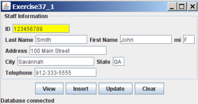 Solved Project: Accessing and updating a Staff | Chegg.com