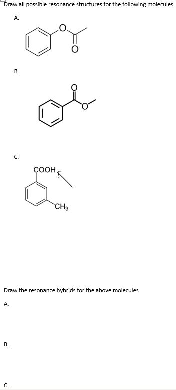Solved Draw all possible resonance structures for the | Chegg.com