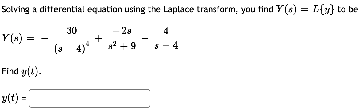 Solved Laplace transformation problem please solve | Chegg.com