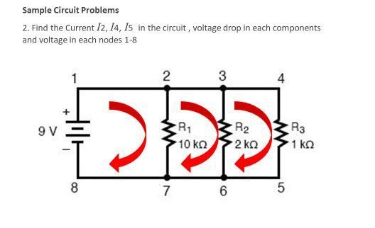 Solved Sample Circuit Problems 2. Find the Current I2,I4,I5 | Chegg.com