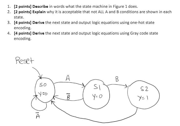 1. [2 points] Describe in words what the state | Chegg.com