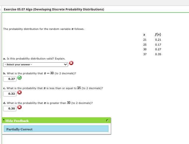 Solved Exercise 05.07 Algo (Developing Discrete Probability | Chegg.com Solved Exercise 05.07 Algo (Developing Discrete Probability | Chegg.com