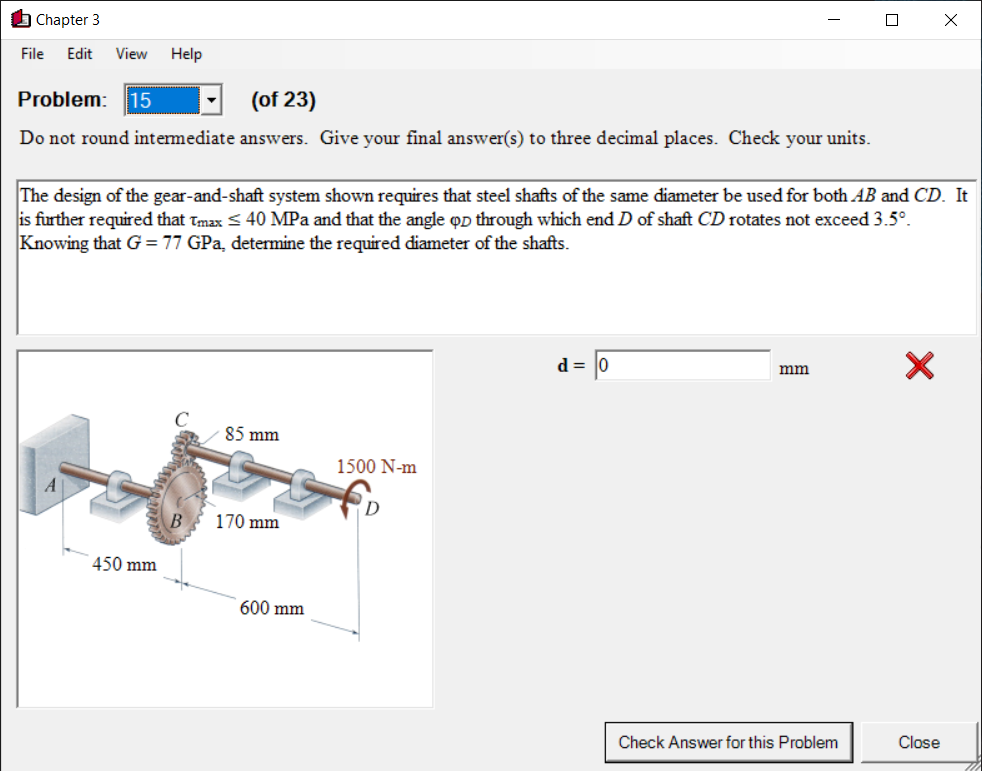 Solved Chapter 3 - Х File Edit View Help Problem: 15 (of 23) | Chegg.com
