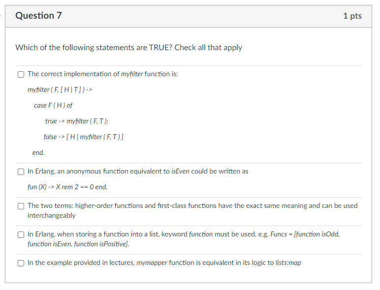 Solved Which of the following statements are TRUE? Check all | Chegg.com