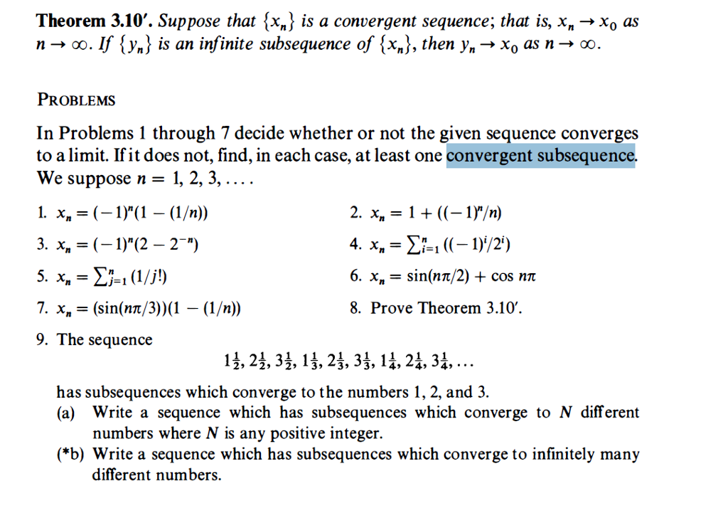 Solved Theorem 3.10. Suppose that {x,} is a convergent | Chegg.com