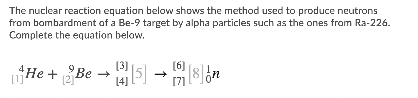 Solved The nuclear reaction equation below shows the method | Chegg.com