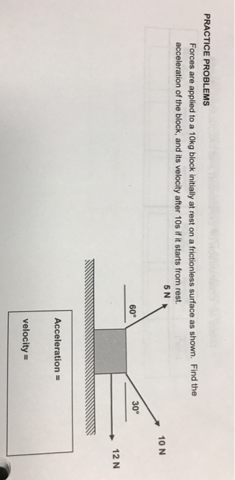 Solved PRACTICE PROBLEMS Forces are applied to a 10kg block | Chegg.com