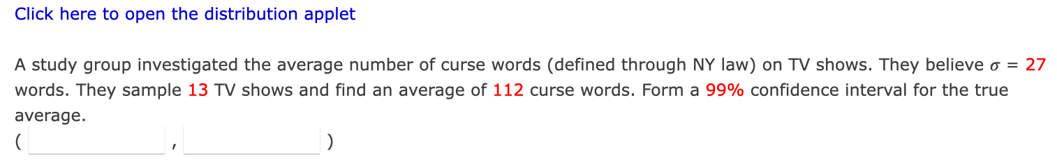 Solved Click here to open the distribution applet A study | Chegg.com