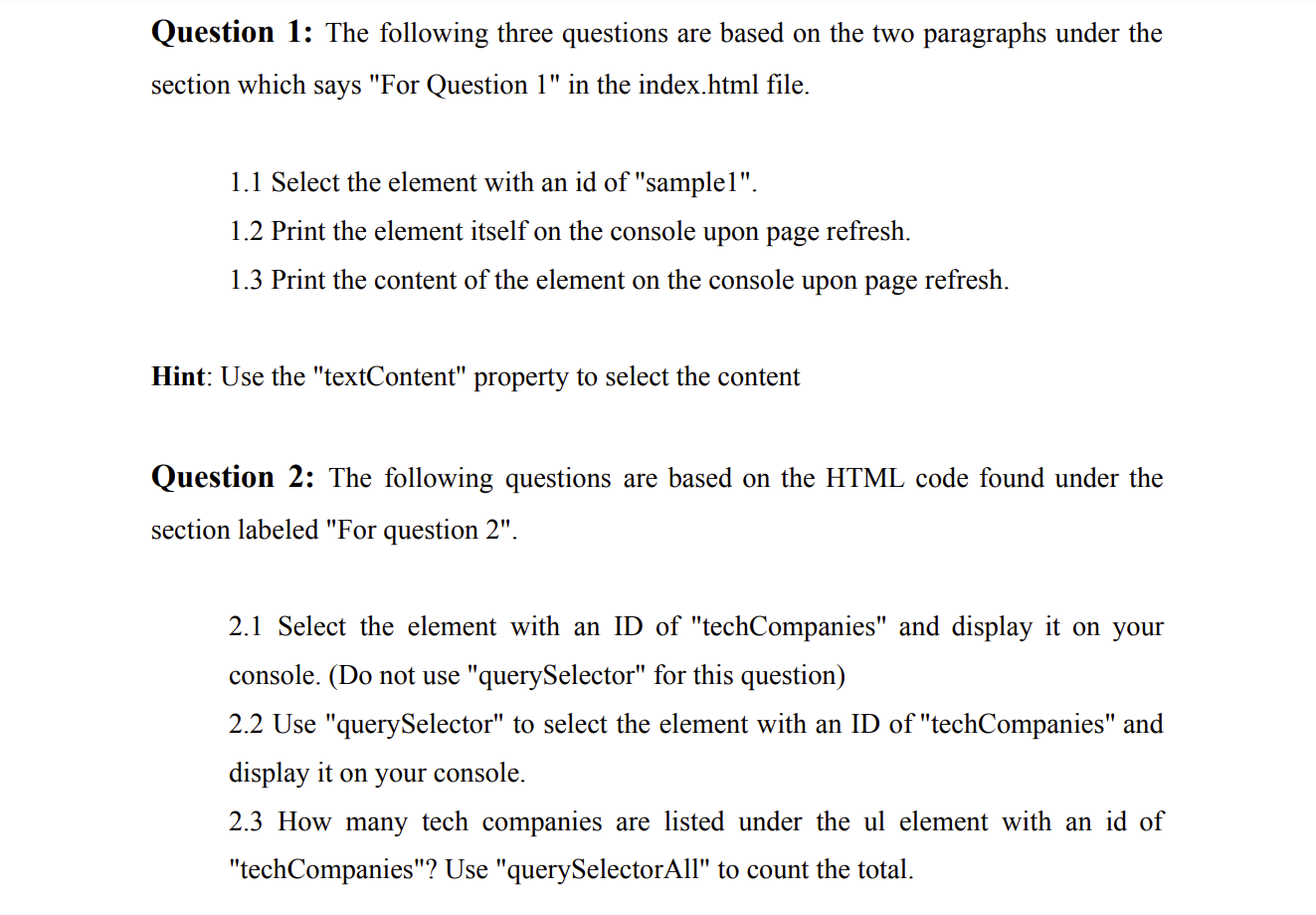 Solved Question 1: The following three questions are based | Chegg.com