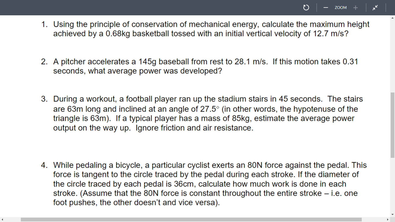 Solved 1. Using the principle of conservation of mechanical | Chegg.com
