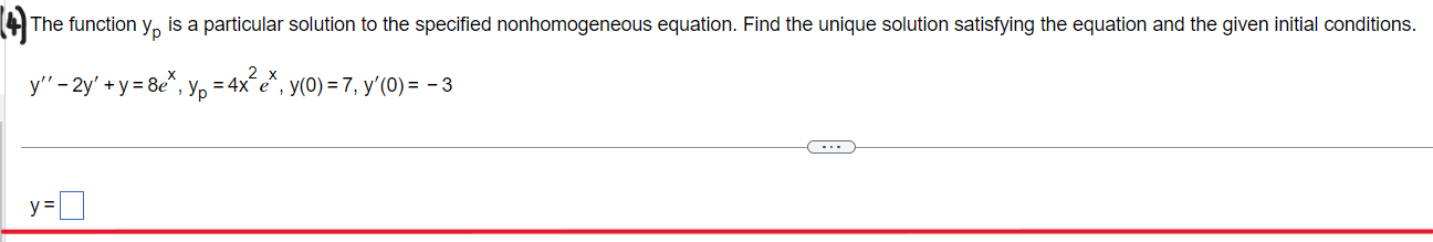 Solved The function yp is a particular solution to the | Chegg.com
