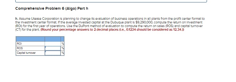 Solved Requlred information Comprehenslve Problem 6 (Algo) | Chegg.com