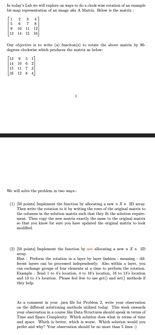 Solved In today's Lab we will explore on ways to do a | Chegg.com