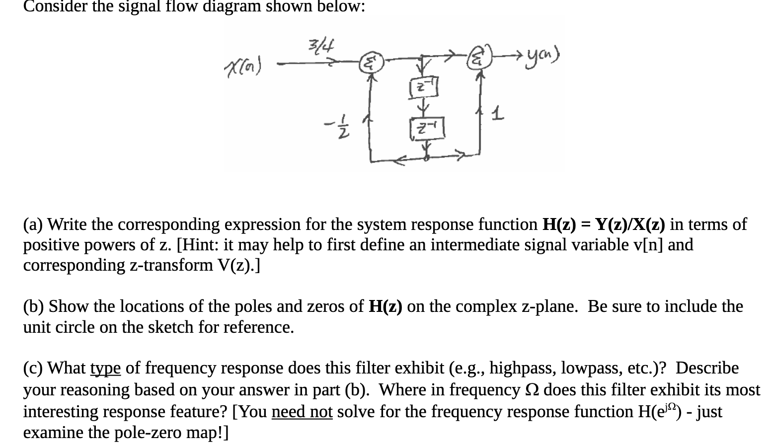 Solved Consider The Signal Flow Diagram Shown Below 34 Tras 