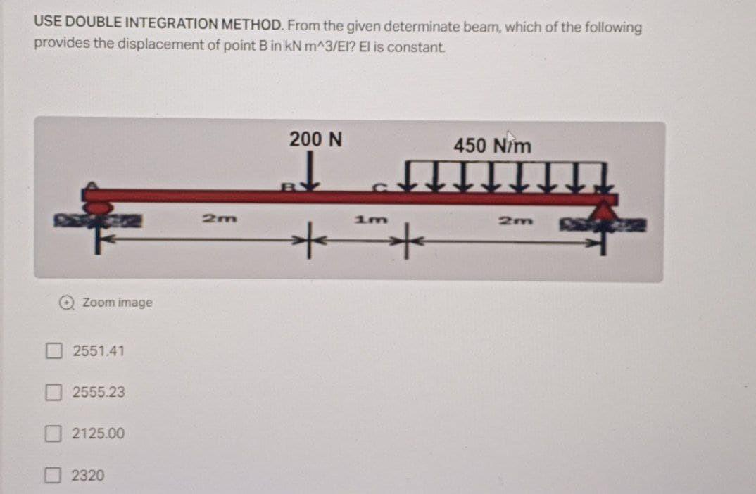 Solved USE DOUBLE INTEGRATION METHOD. From the given | Chegg.com