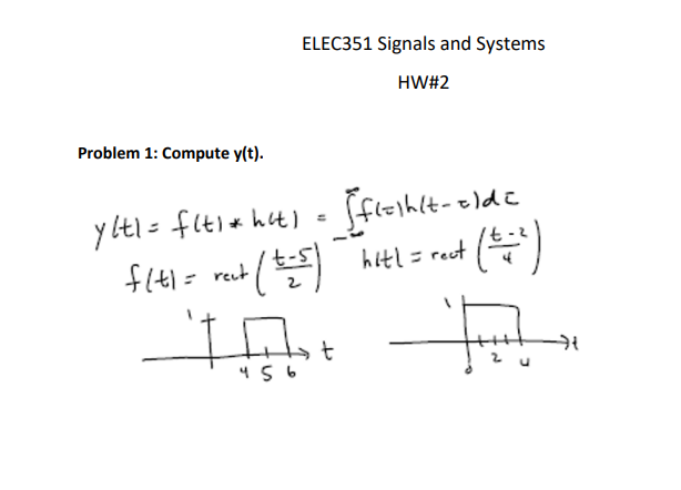 Solved ELEC351 Signals and Systems HW#2 Problem 1: Compute | Chegg.com