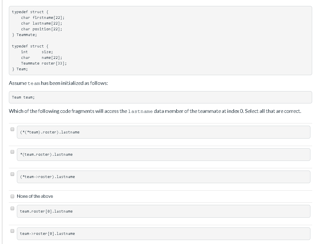 Solved typedef struct { char firstname [22] char lastname | Chegg.com