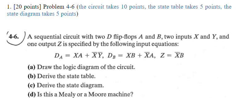 Solved 1. [20 points] Problem 4-6 (the circuit takes 10 | Chegg.com