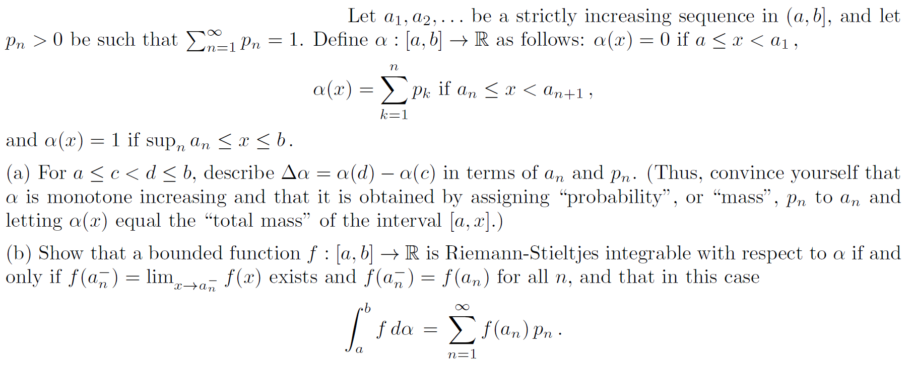 Solved Let 01, 02, ... be a strictly increasing sequence in | Chegg.com