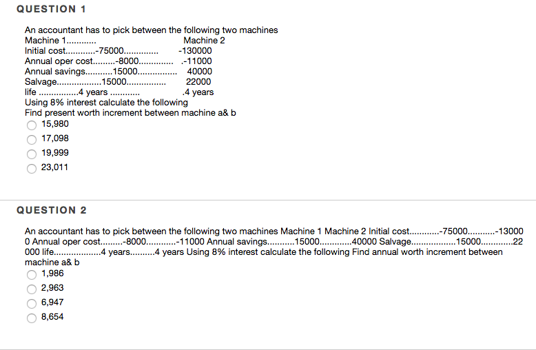 Solved QUESTION 1 An accountant has to pick between the | Chegg.com