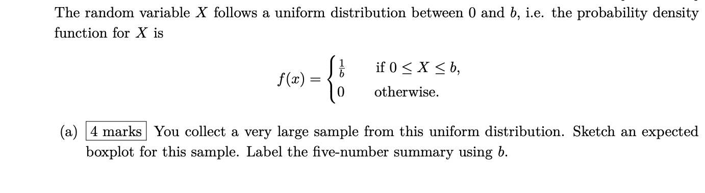 Solved The random variable X follows a uniform distribution | Chegg.com