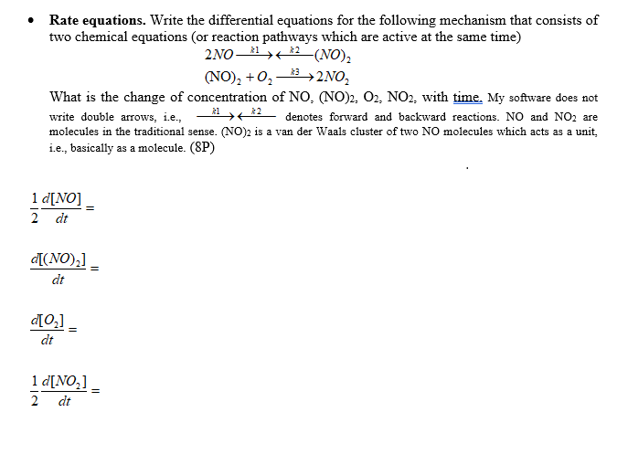Solved R3 • Rate equations. Write the differential equations | Chegg.com