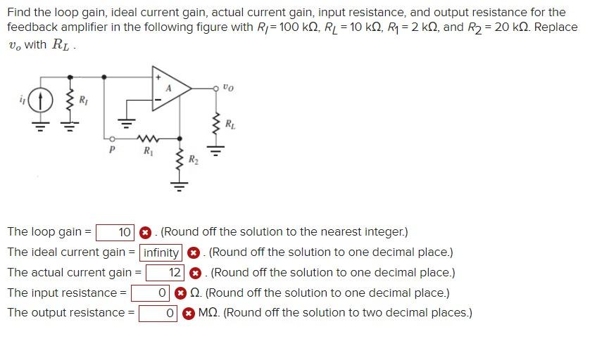 Solved Find the loop gain, ideal current gain, actual | Chegg.com