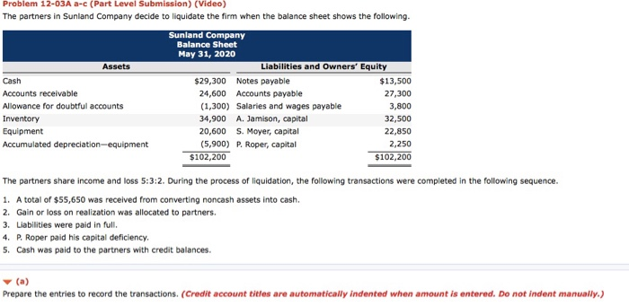 Solved Problem 12-03A a-c (Part Level Submission) (Video) | Chegg.com