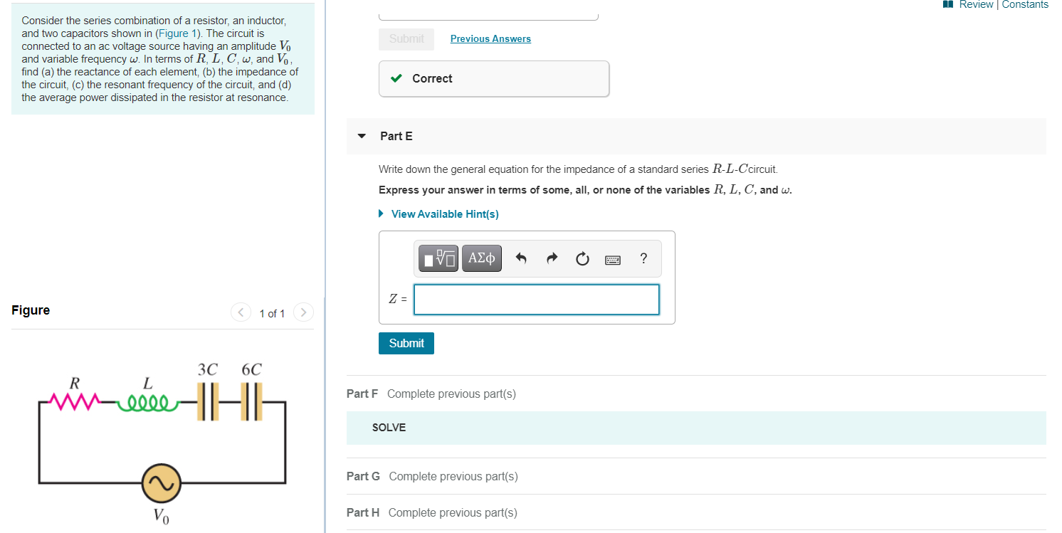 Solved 1 Review Constants Submit Previous Answers Consider | Chegg.com